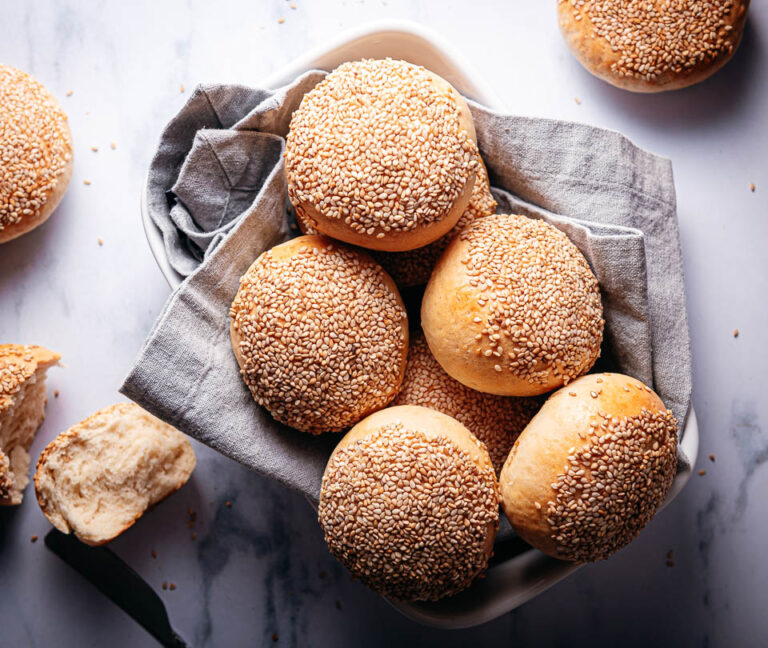 Sesame seed buns (soft bread buns) | In Eve's Kitchen